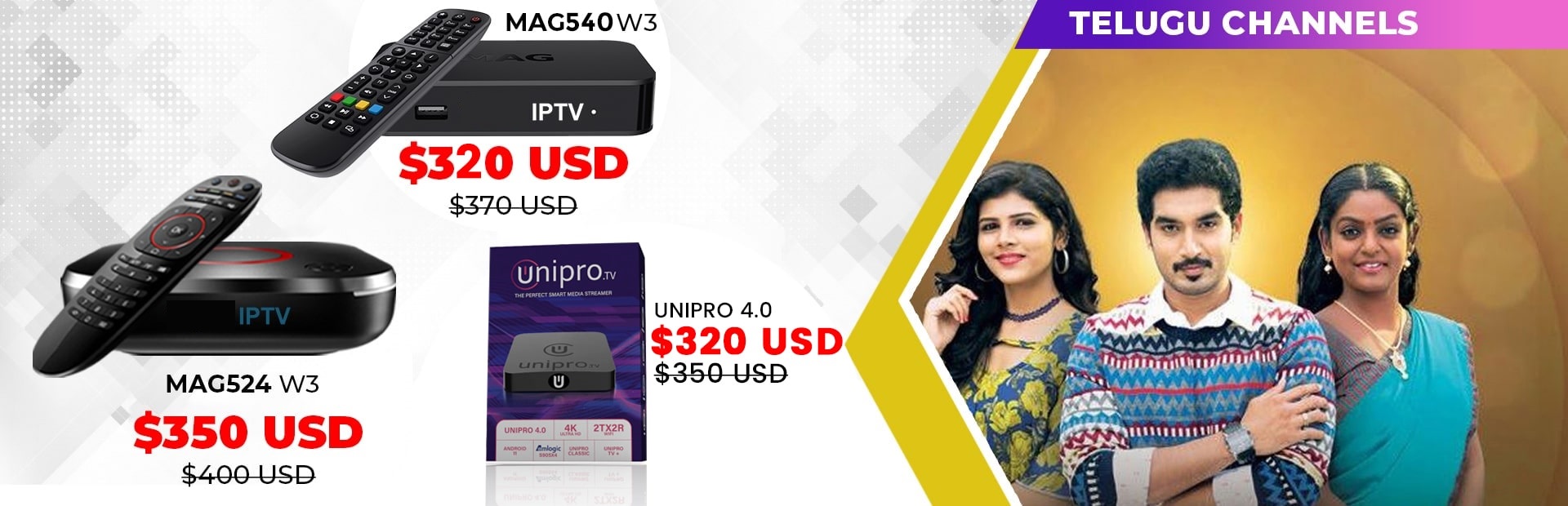 Telugu Channels - Watch Telugu IPTV Channels and tv Shows in USA.